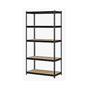 KARPHA 36" W x 18" D x 72" H 5-Tier Steel Frame, Black, 4000 lbs., for basements, workshops, garages, Businesses, or Anywhere Heavy-Duty Vertical Storage is Required