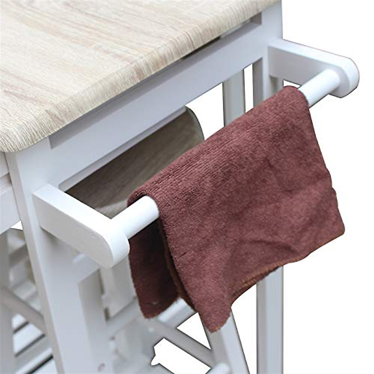 ACLULION 3 Piece Drop Leaf Dining Tables for Small Spaces, Small Rolling Dining Table Set for 2 with 2 Drawers, Space Saving Dining Table with 2 Chairs and Handle for Kitchen and Dining Room (White)