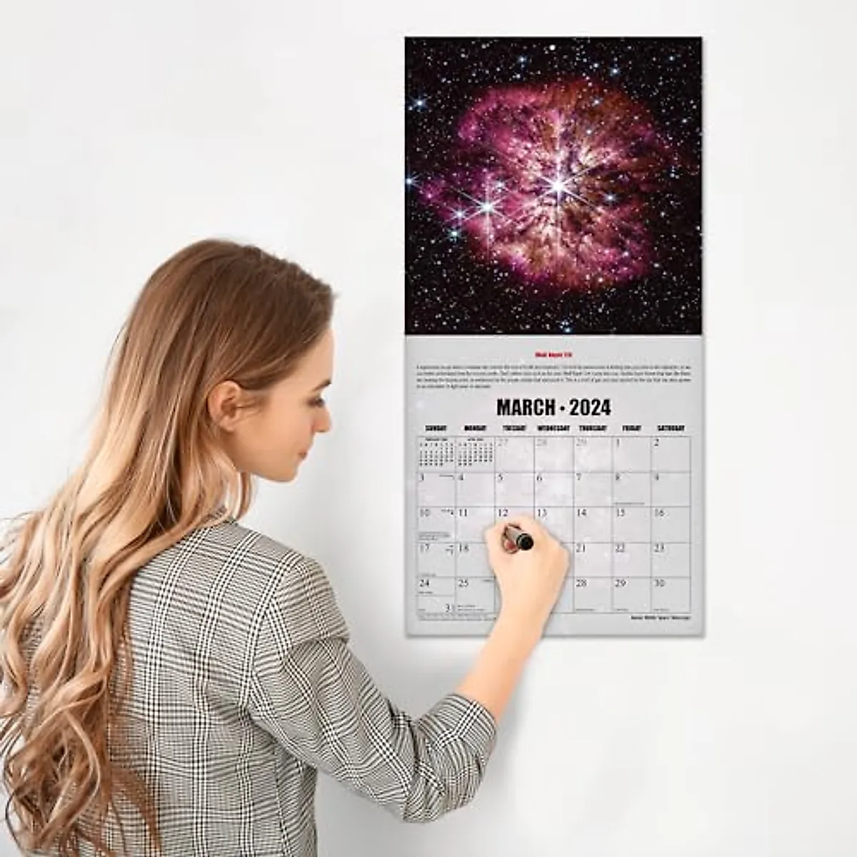 RED EMBER James Webb Space Telescope 2024 Wall Calendar 12 Month | 12" x 24" Open | Thick & Sturdy Paper | Giftable | Calendar 2024