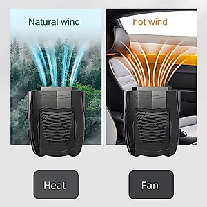 Portable Car Heater, 2022 Upgrade Auto Heater Fan, Car Defogger, Fast Heating Quickly Defrost Defogger 12V 150W Auto Ceramic Heater Fan 3-Outlet Plug in Cig Lighter(Yellow)