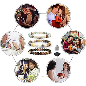 Natural Gorgeous Gem Semi-Precious Gemstone Beaded Reiki Healing Crystals Handmade 8mm Round Beads Stretch Bracelet Unisex