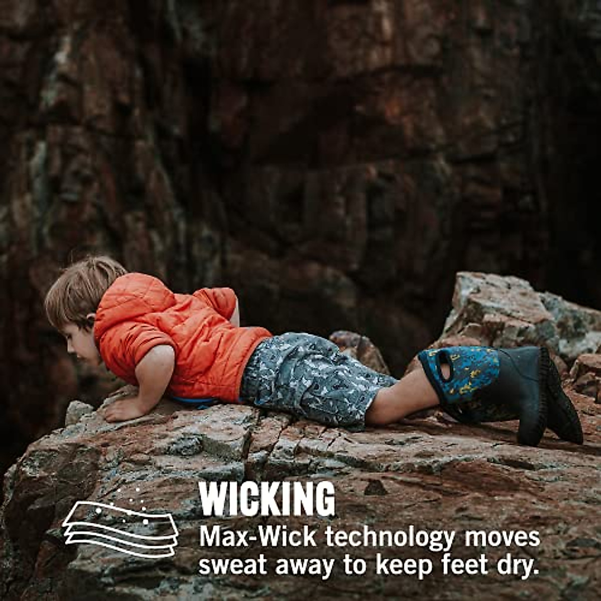 Bogs Kids York Boys and Girls Waterproof Insulated Rubber and Neoprene Winter Rain Boot, Solid Black, 8 US Unisex Toddler