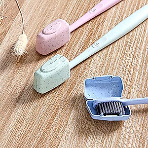 Mggsndi 4Pcs Portable Toothbrush Head Plastic Protective Cover Holder Storage Organizer Bathroom Accessories Holder Set for Family and Business Travel and Daily Use at School and Outdoor