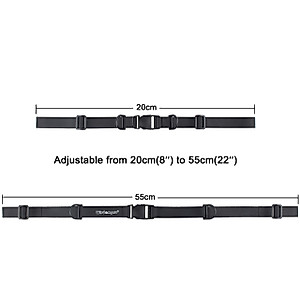 Wisdompro Backpack Chest Strap, Heavy Duty Adjustable Backpack Sternum Strap Chest Belt with Quick Release Buckle for Hiking and Jogging - with Slide Locks (Black)