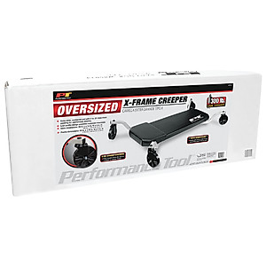 Performance Tool W85014 Low Profile Oversized Shop Mechanic X-Frame Creeper with Extra Padding, 38-Inch x frame oversized