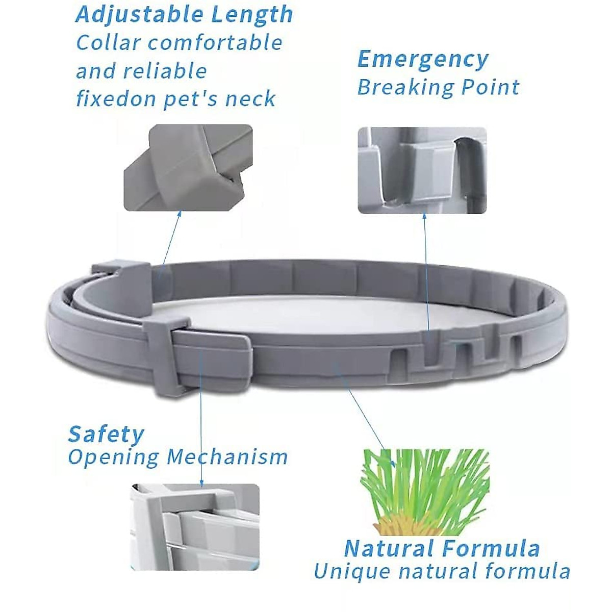 Advanllent Flea Collar for Cats, Flea and Tick Collars for Cats and Kittens, 8 Month Protection, Gray