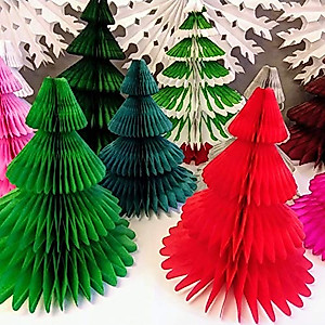 3-Pack 17 Inch Honeycomb Tree Decoration (Teal Green)
