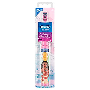 Oral-B Kid's Battery Toothbrush featuring Disney's Princess characters, Soft Bristles, for Kids 3+