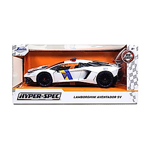 Jada Toys Hyperspec 1:24 Lamborghini Aventador SV State Police Die-cast Car, Toys for Kids and Adults