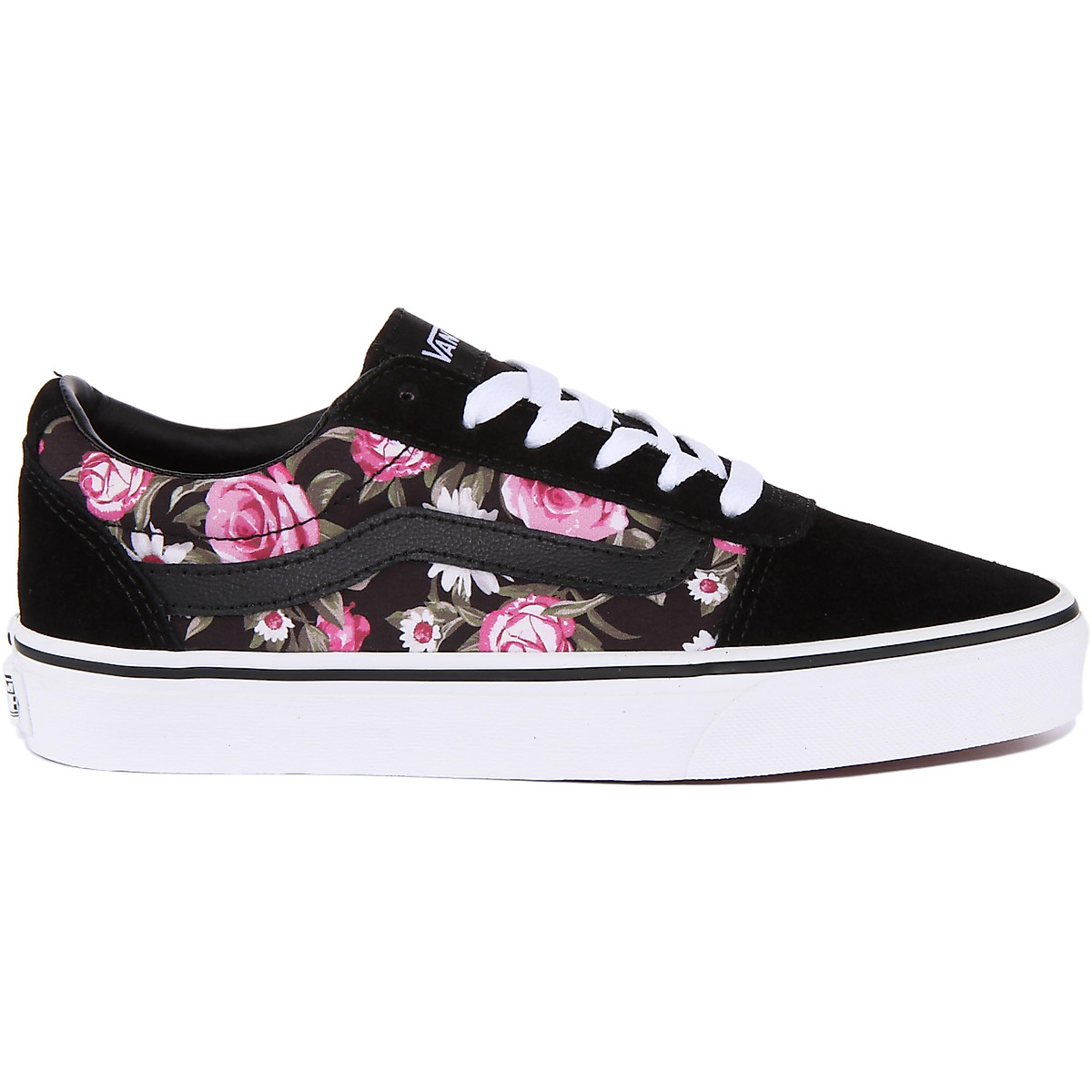 Vans Women's Low-Top Trainers, Multicolour Roses Black Xnw, 8