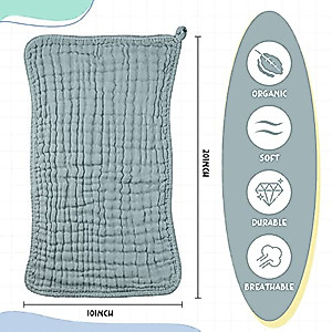 Irenare 6 Pieces Large 20 x 10 Inch Burp Cloths Multi-Colors Muslin Washcloths Baby Burping Diapers 6 Absorbent