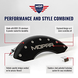 MGP Caliper Covers - Brake Caliper Covers 2012-2020 Ford F-150 (Mechanical Parking Brake) Front and Rear Set - F-150 Logo - Red