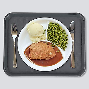 CadineUS 6-Pack Serving Trays, Plastic Fast Food Trays, Grey