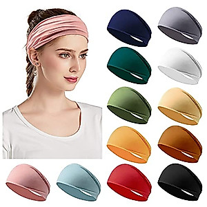 Jesries Headbands for Women Non Slip Turban Hair Wrap Elastic Hair Bands Workout Running Headwrap Sweat Yoga Head Bands for Girls