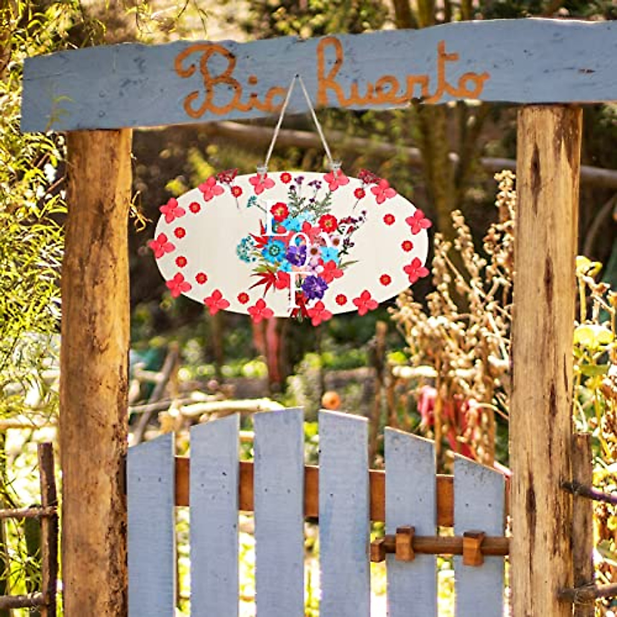 SEWACC Homemade Ornaments 10pcs Unfinished Hanging Wood Sign Oval Blank Door Plaque DIY Wood Chips Banners Garden Decorations for Wall Door Window 14x27CM Woodsy Decor