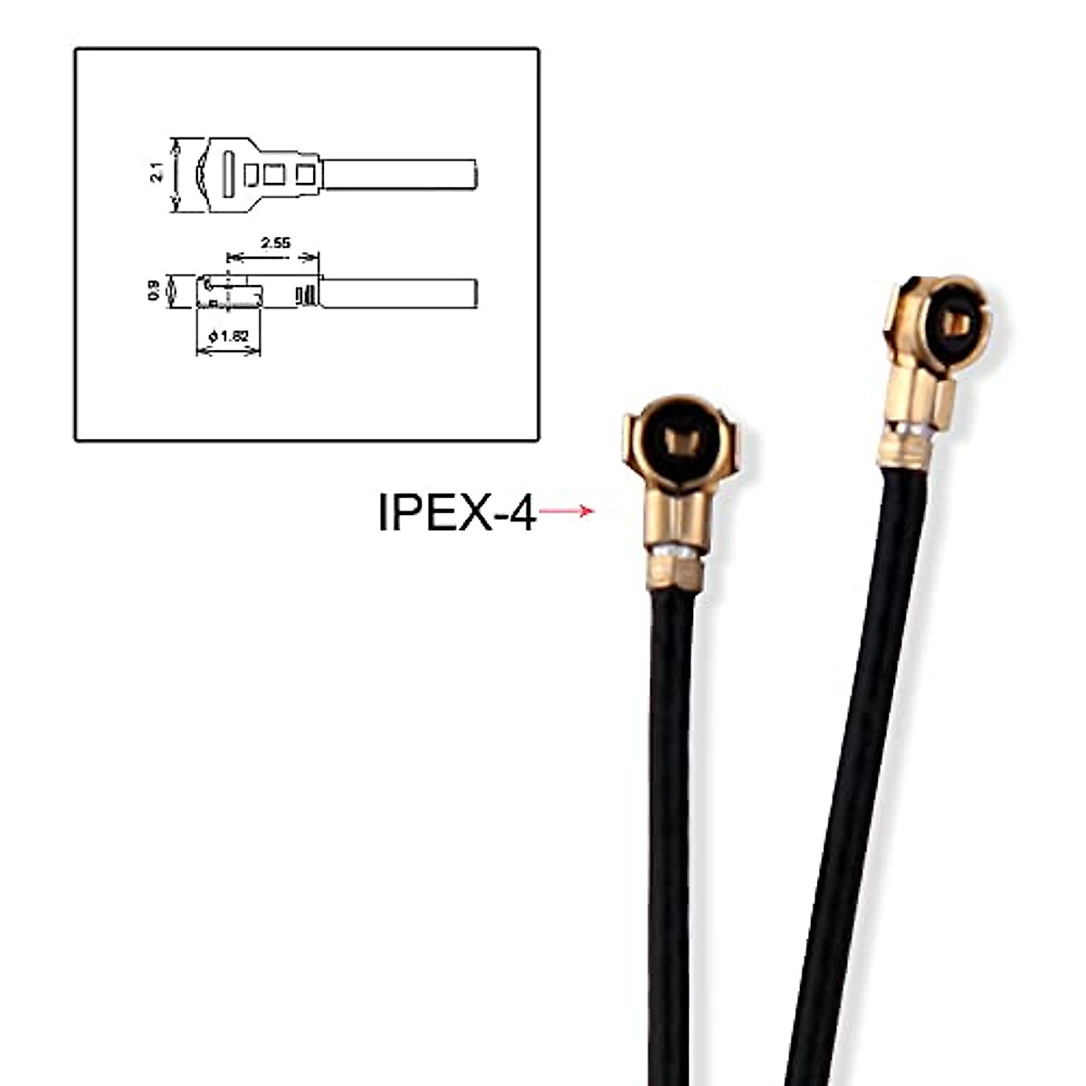 60cm/2ft 2pcs MHF4 IPEX WLAN Network Adapter PC Antenna for NGFF Intel 7260 8260 8265 9265 9260 9560 AX210 AX200NGW AX Killer M.2 IPEX4 Module Card