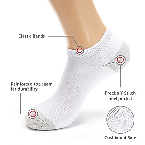 MONFOOT Women's and Men's 10 Pairs Cotton Cushion Ankle Socks Black, multipack