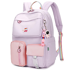 AUOBAG Kids Backpacks Girls Backpack for Girl Elementary School Bags Bookbags For Teen Suitable For Children Aged 7-15 (Purple)