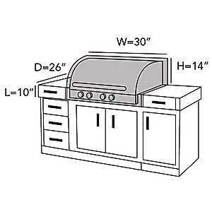 Covermates Built–in Grill Cover – Water Resistant, Cinching Drawcord, Grill and Heating-Black