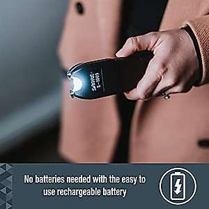 SABRE 2-in-1 Stun Gun with Flashlight and Anti-Grab Bar Technology, Painful 1.250 µC Charge, 120 Lumens, Rechargeable Battery, Safety Switch, Includes Wrist Strap and Belt Holster
