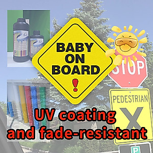 Baby on Board Sticker Signs for Cars, Reflective Baby on Board Sticker for Cars,2PCS 5"