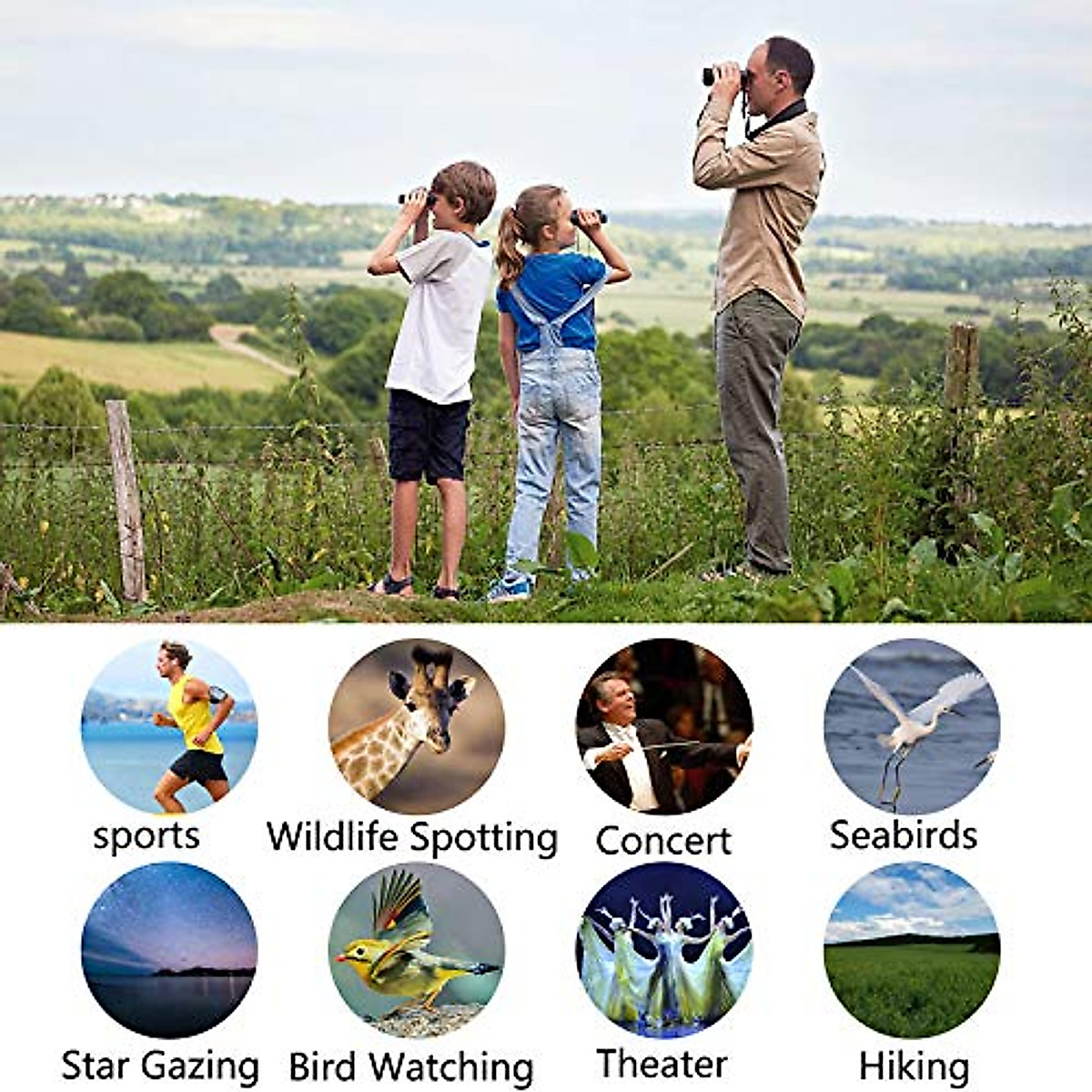 POLDR 8x21 Small Compact Lightweight Binoculars for Adults Kids Bird Watching Traveling Sightseeing.Mini Pocket Folding Binoculars for Concert Theater Opera