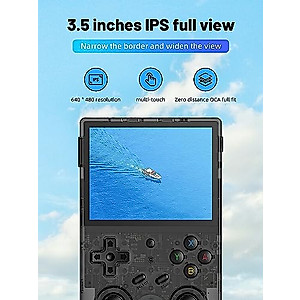 RG353V Emulator Handheld Game Console 10000+ Classic Games 64G Card, 3.5-Inches Display Dual OS Android 11, Linux System Support 5G WiFi 4.2 Bluetooth, RK3566 Chip(RG353V- Dual OS - Black)