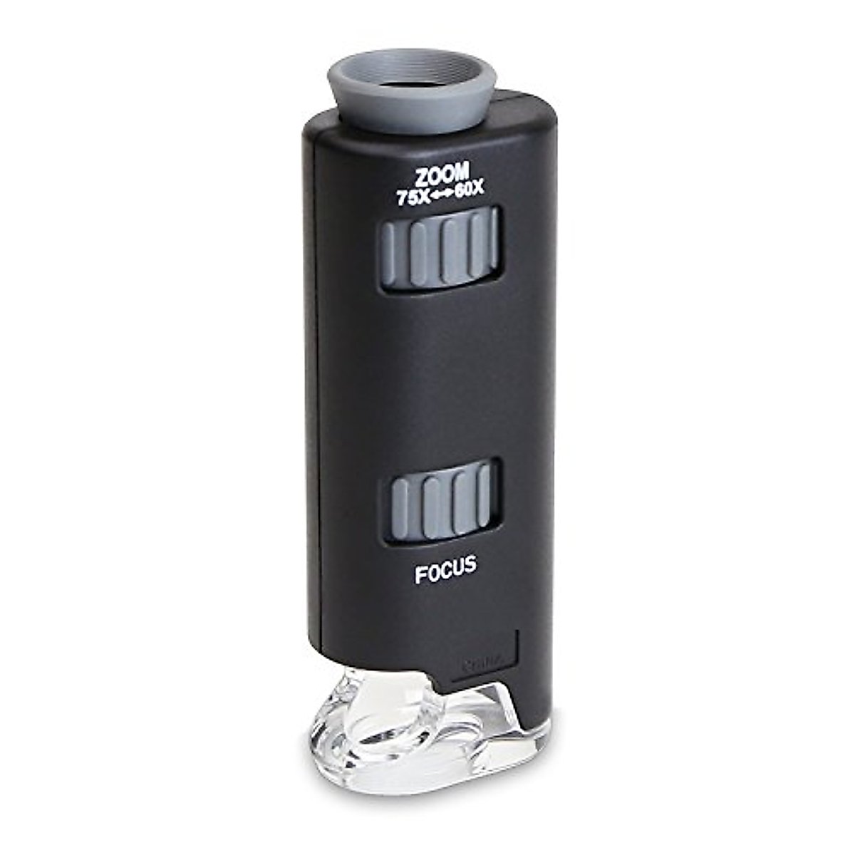 Carson 60x-75x MicroMax LED Lighted Pocket Microscope (MM-200) & MicroFlip 100x-250x LED and UV Lighted Pocket Microscope with Flip Down Slide Base and Smartphone Digiscoping Clip (MP-250)