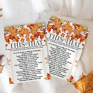 Fall in Love Bridal Shower Games – 25 Pack, Premium Quality 5x7 Cards, Fun Wedding Would She Rather Activity, Perfect for Rehearsal, Couples, Birthdays, and This or That Party Game