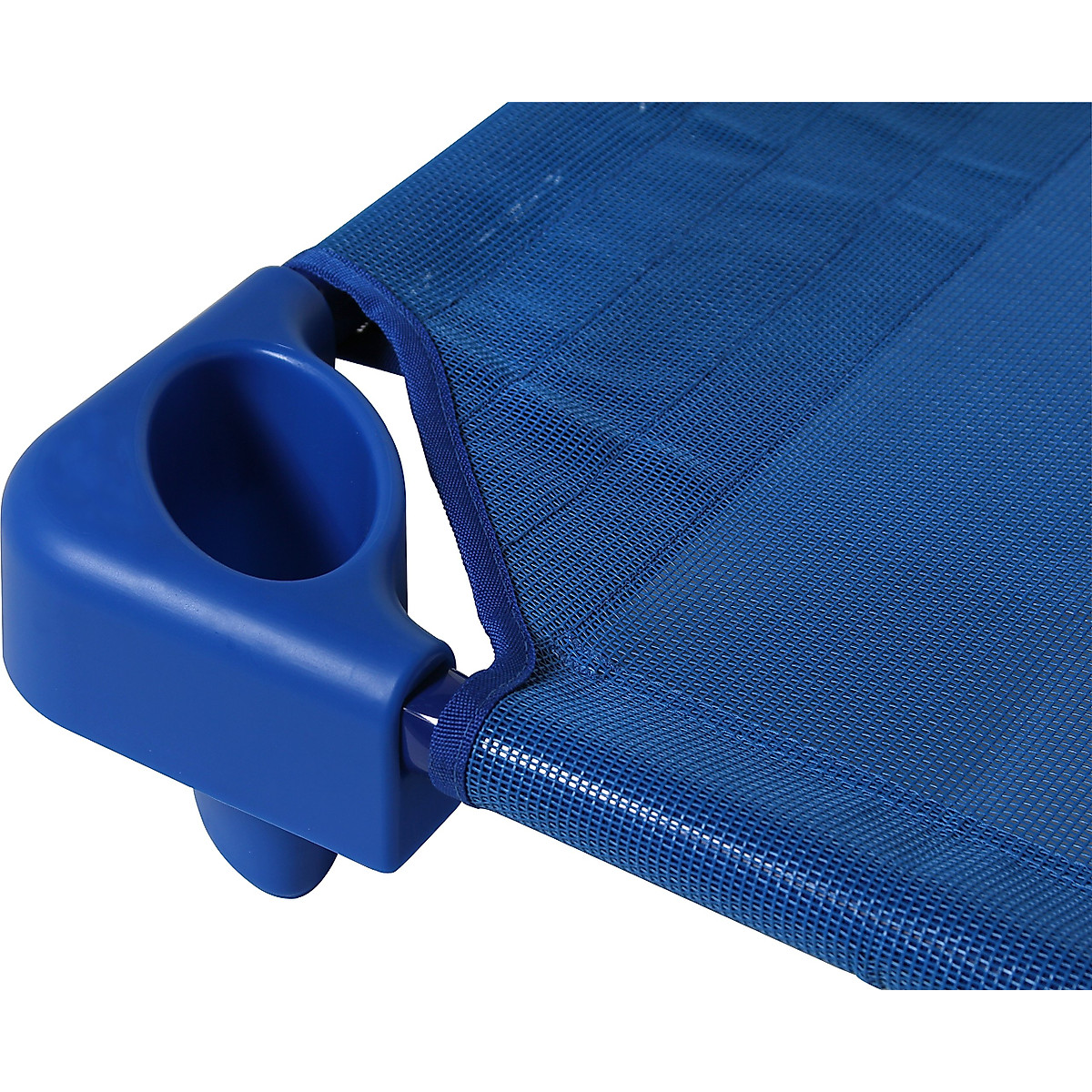 Sprogs Heavy Duty Childrens Standard 52" L Stackable Daycare Cots, SPG-021-5, Blue (Pack of 6) & Standard Kids Cot Sheet for Stackable Cots SPG-AUH1040-SO (Pack of 12), White