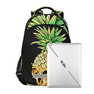 Glaphy Pineapple Skull Backpack Laptop School Book Bags Lightweight Daypack for Men Women Kids