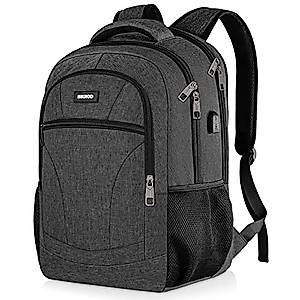 Backpack for Men, Backpacks for School Teen Boys Colleges Water Resistant Back Pack with USB Charging Port, Business Anti Theft Durable Computer Bag Gifts Fits 15.6 Inch Laptop, Black