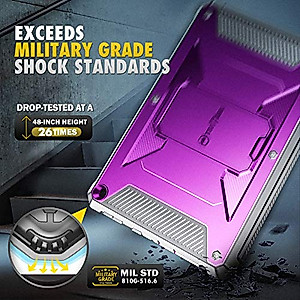 Fintie Shockproof Case for All-New Fire HD 8 and Fire HD 8 Plus Tablet (10th Gen, 2020 Release), [Tuatara] Rugged Unibody Hybrid Bumper Kickstand Cover with Built-in Screen Protector, Purple