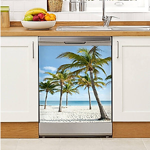 Dishwasher Magnet Cover Grand Bahama Island Beach Palms Magnetic Refrigerator Stickers Decorative Appliance Cover Fridge Panels Metal Door Garage 23"Wx26"H