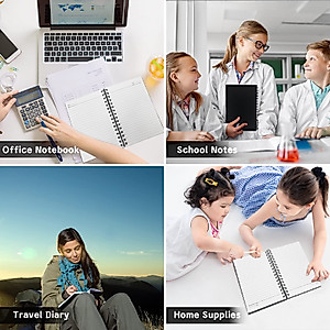 Ouzoustate 4 Pack Spiral Notebook,A5 Lined Black Journal Notebook 5.62 x 8.4 inches-100 Sheets/200 Pages,100GSM Thick Paper,Hardcover Journals for Writing Work School Supplies.