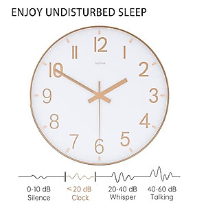 Whiteleopards Pink 12 inch Wall Clocks Battery Operated Silent Non Ticking Modern Wall Clock for Living Room Bedroom Kitchen Office Classroom Decor