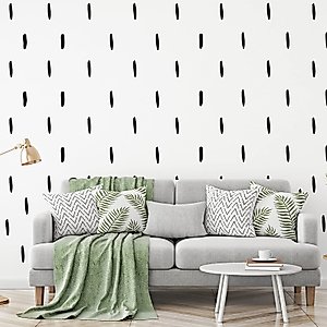 192 Pieces Boho Line Wall Decals Modern Abstract Decor Sticker Removable Peel and Stick Striped Wallpaper Black Stripes Art Wall Vinyl for Urban Minimalist Bedroom Office Nursery Home Decoration