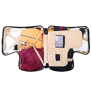 RUTILY Ride On Suitcase for Kids 20" Fashionable Unisex Kid Rolling Carry On Luggage with 4 Universal Wheels and Password Lock Recommended Age 2-8 Years Old Load Bearing 110LB (Blue)