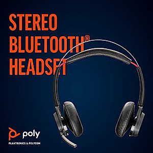 Plantronics - Voyager Focus UC with Charge Stand (Poly) - Bluetooth Dual-Ear (Stereo) Headset with Boom Mic - USB-A PC/Mac Compatible - Active Noise Canceling-Works with Teams (Certified), Zoom & more
