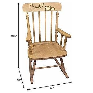 My Bambino Childrens Personalized Rocking Chair Natural Wood Engraved with Toddler Name Baby Gift
