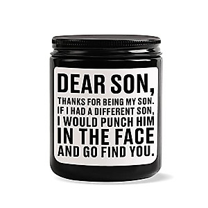 Son Gifts, Gifts for Son Adult, Birthday Gifts for Son from Mom Dad, Son Birthday Gift Ideas, Funny Fathers Day Valentines Day Christmas Graduation Gifts for Son - Sandalwood Scented Candles for Men