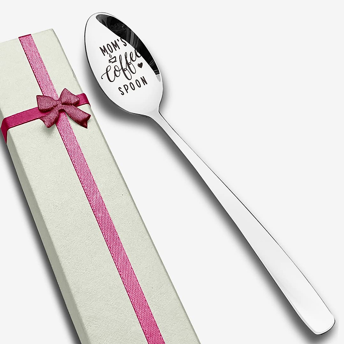 Mom's Coffee Spoon Engraved Stainless Steel Funny, Mom Gifts from Daughter Son, Best Teaspoon Coffee Spoon Gifts for Mother Birthday Mother's Day Christmas