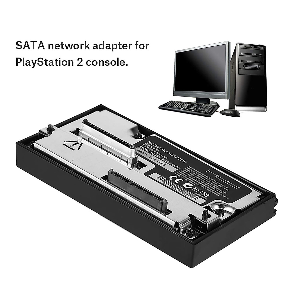 SATA Interface Network Adaptor,HDD Hard Disk Adapter Support up to 2TB for 2.5" and 3.5" SATA HDD,Replacement for PS2 2