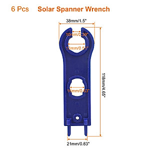 Biaungdo 6 Pcs Solar Spanner Wrench, Blue Solar Connector Tool Assembly and Removal Tool Spanner Wrenches Crimping Tool for MC4 Connectors, Solar PV System Extension Cable Wire Kit
