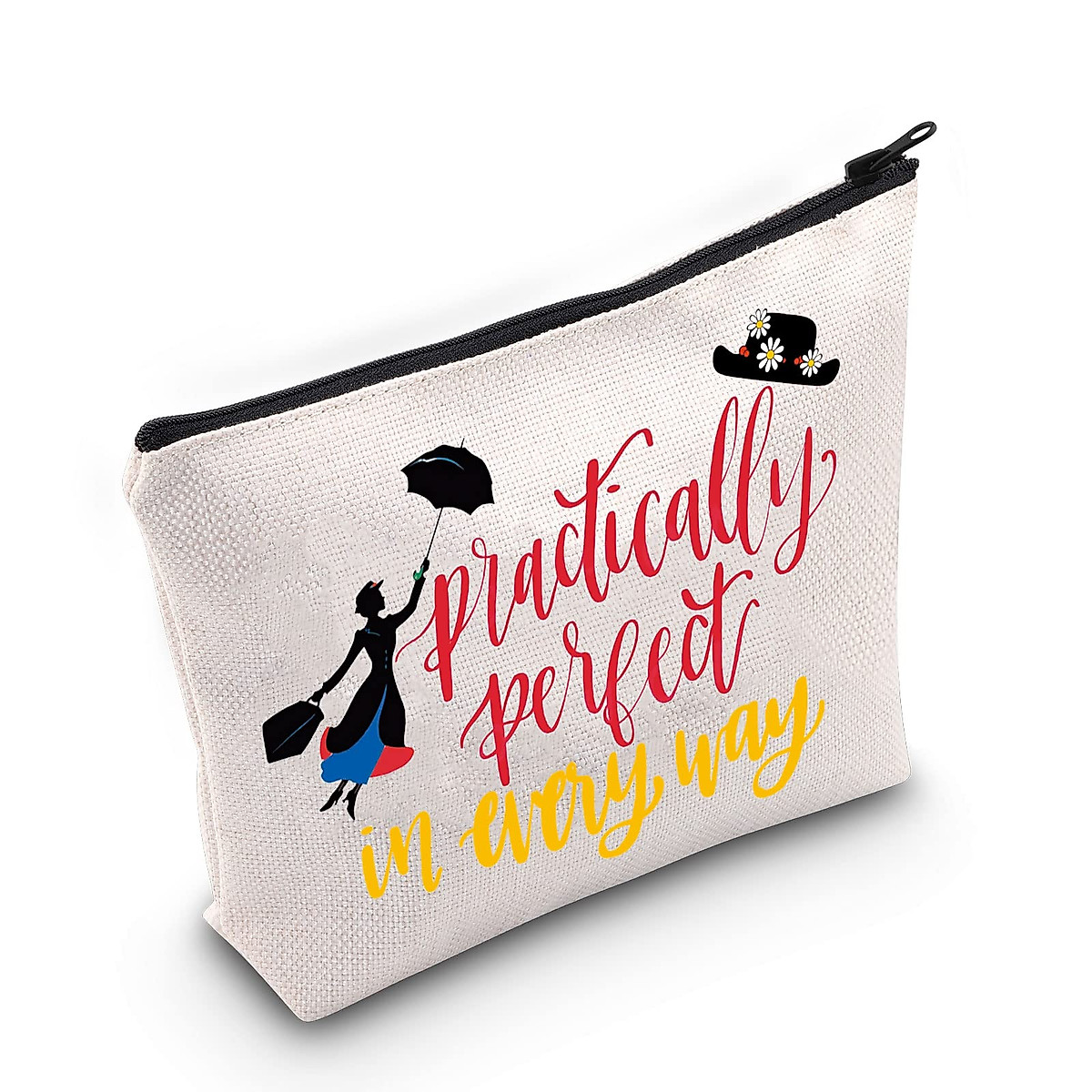 Mary Cosmetic Make up Bag Mary Gift Practically Perfect in Every Way Makeup Zipper Pouch Bag for Women (Practically Perfect)