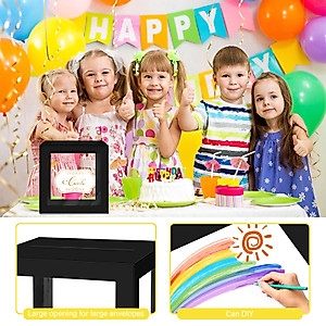 LIKAJON 1 Pack Black Card Box for Party, Transparent Wedding Card Box Gift Cards Receiving Box Money Box for Birthday, Bridal or Baby Showers, Retirement, Anniversary, Graduation, Raffle Ticket Box