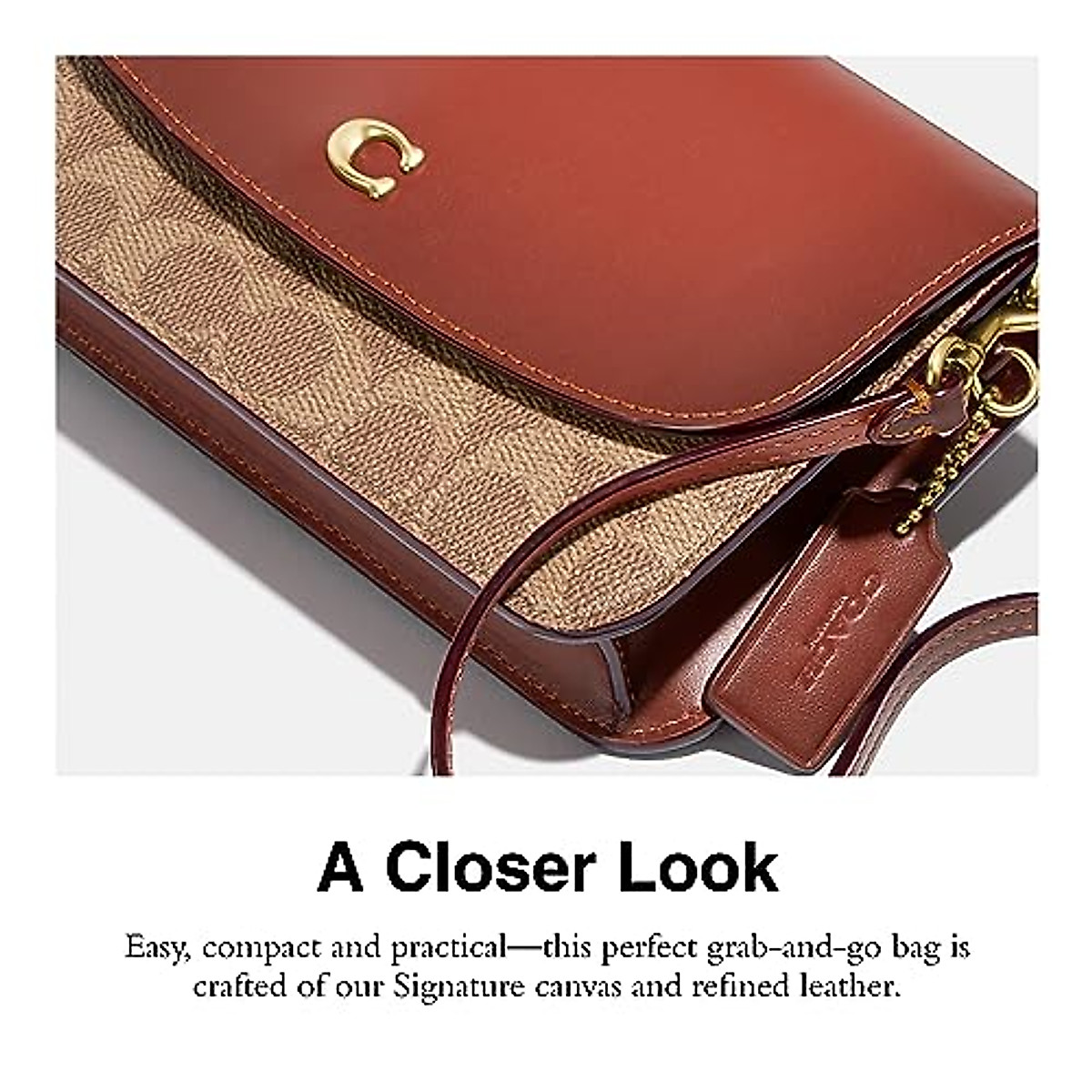 COACH Coated Canvas Signature Hayden Crossbody, Tan Rust, One Size