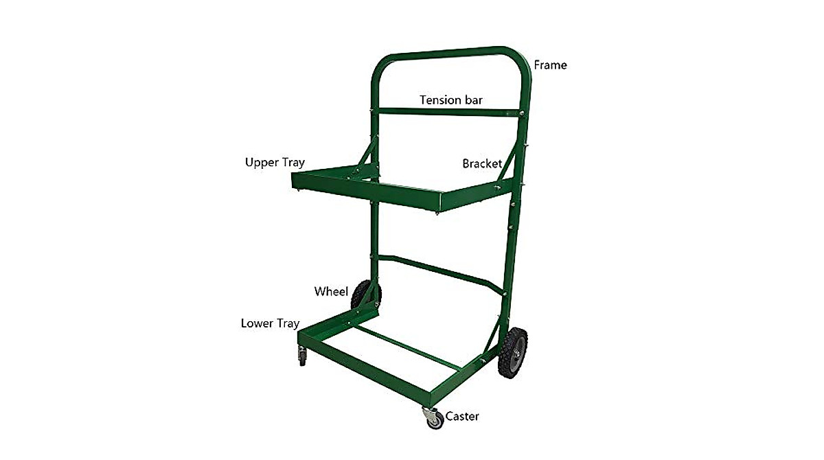 Metal-Reinforced Recycling Bin Cart - 220lb Capacity