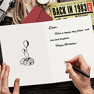 Giant 41th Birthday Card for Him Her, Retro 41th Birthday Cards for Men Woman, 41th Birthday Gift Cards for Husband Wife, Unique 41 Bday Card for Husband Wife, Back in 1983