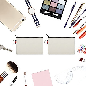 Aspire 6-Pack Canvas Pouches with Metal Ring, DIY Craft Storage Bags, 6 x 4 Inch - Natural